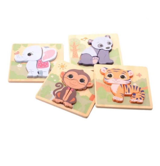 HOUT-DOE.NL | Duurzaam houten speelgoed. Panda beer The wildies family Mijn eerste dierenpuzzel ...