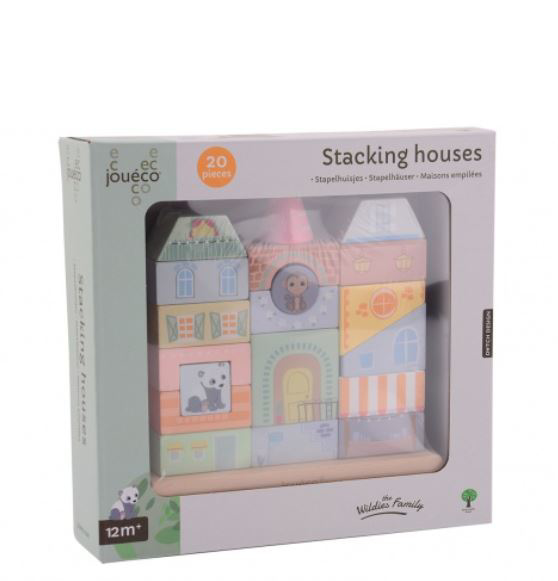 HOUT-DOE.NL | Duurzaam houten speelgoed. Joueco - Stapelpuzzel huisjes - The wildies Family ...